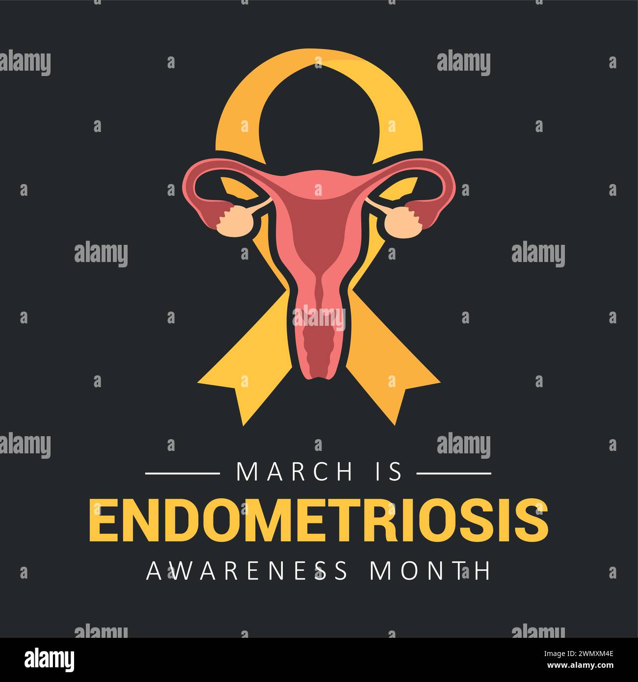 National Endometriosis Awareness Month March Info Graphic Vector 6744