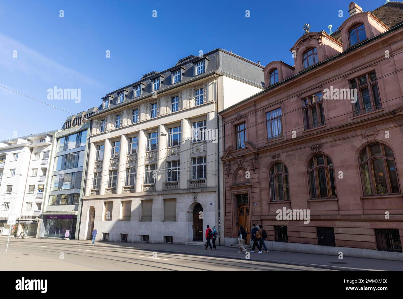 Historic buildings on Elisabethenstrasse, Basel, Canton of Basel-Stadt ...