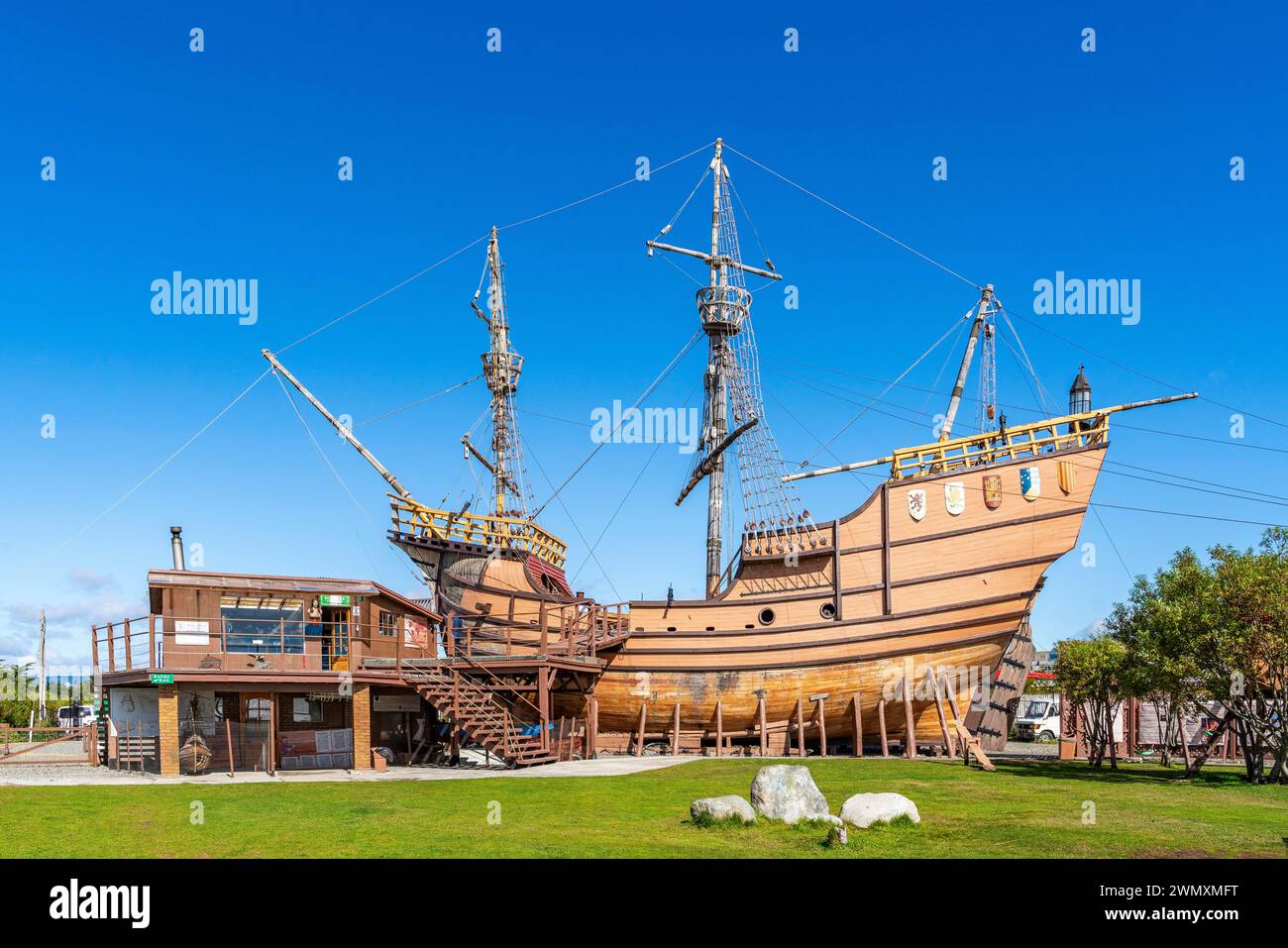 Replica, reconstruction of the historic ship Nao Victoria from the ...