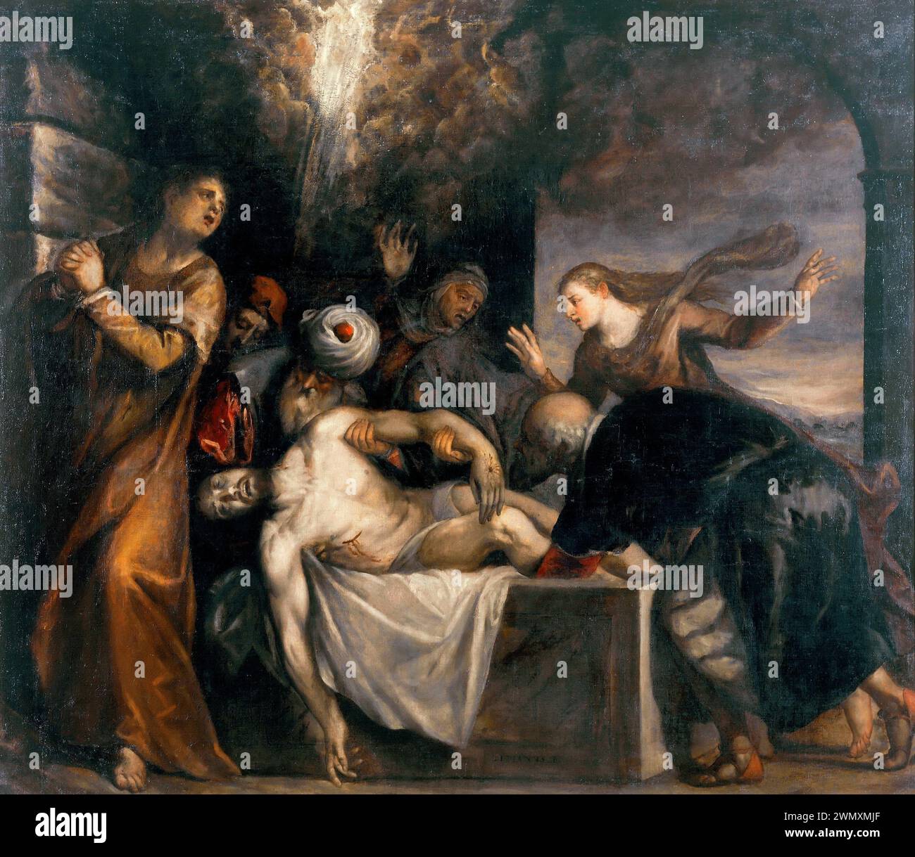 Titian – Burial of Jesus (Workshop of Titian) 180x208 Stock Photo - Alamy