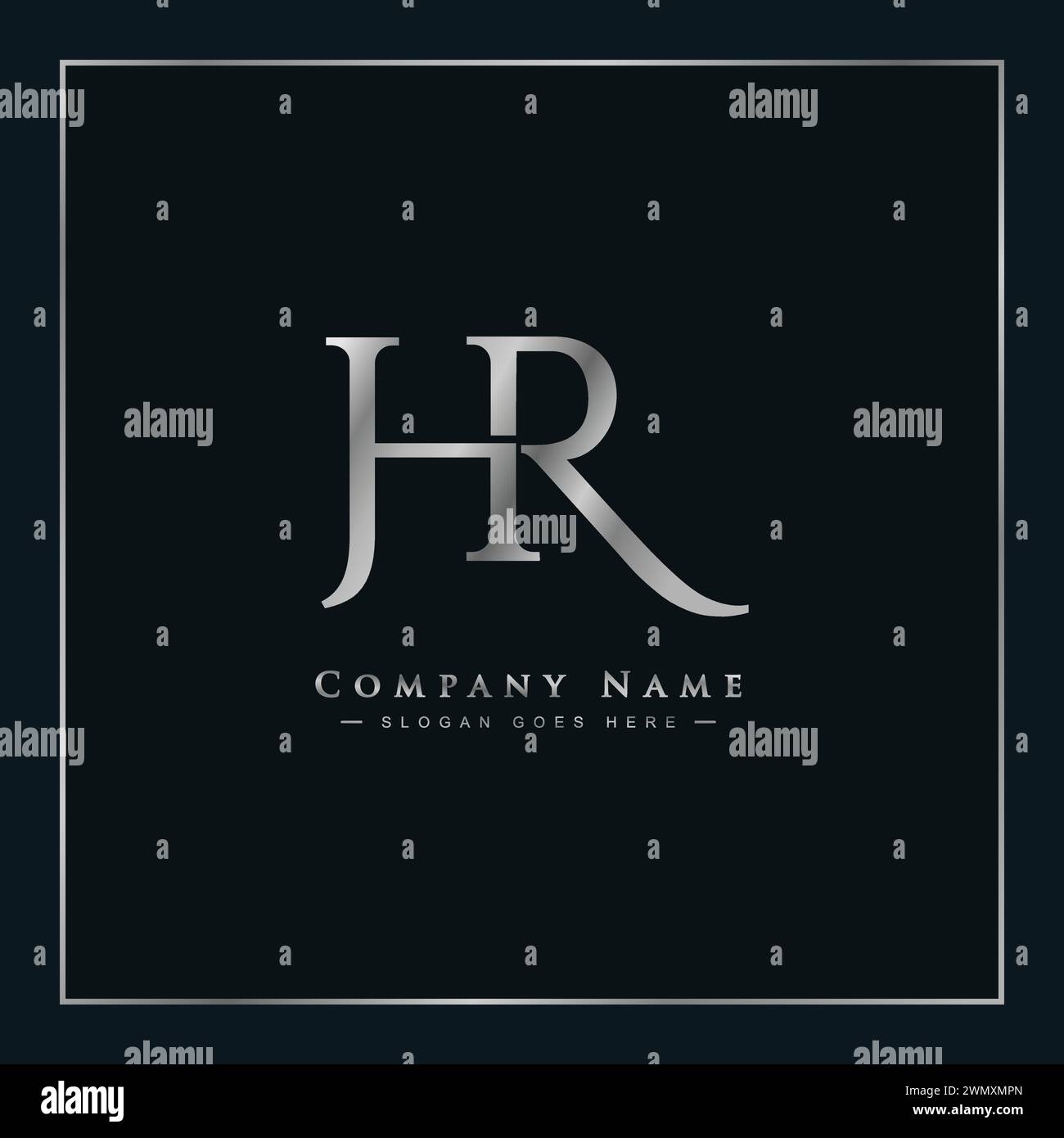 Initial HR Vector Logo - Elegant Monogram Template for letter H and R ...