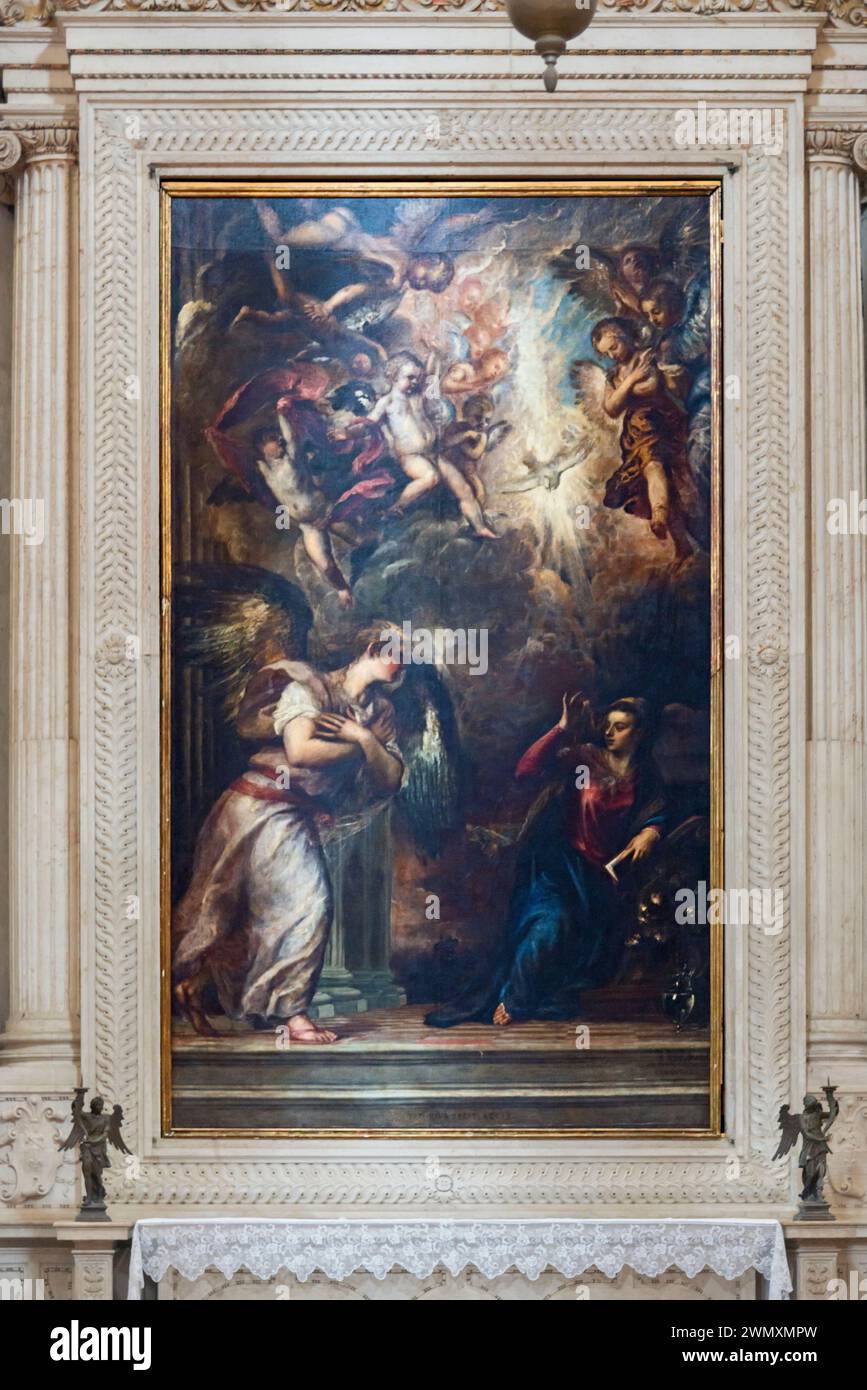 Annunciation of the Lord, 1559–64, oil on canvas; altar-painting in the ...