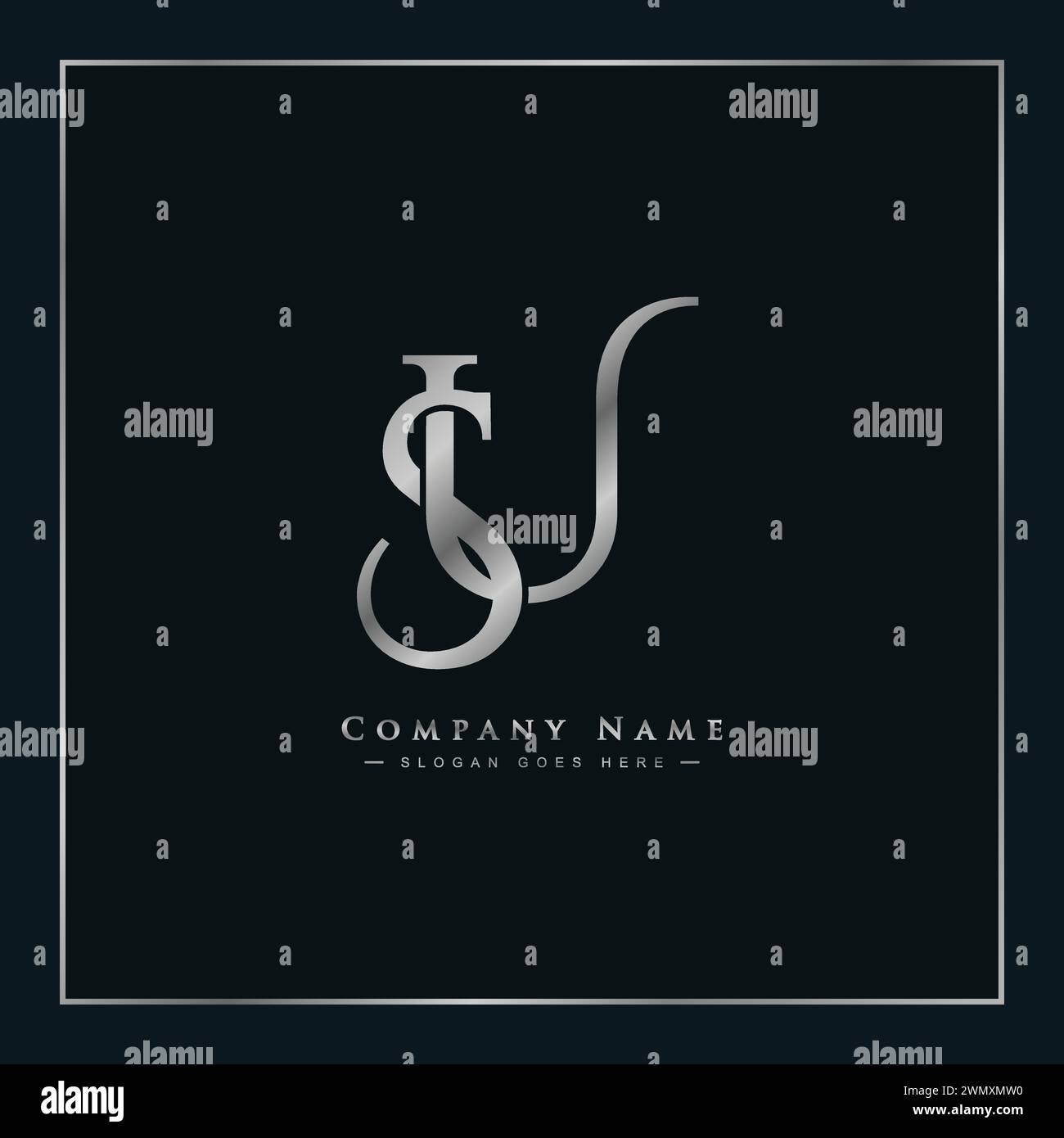 Creative Logo for Initials SU in Monogram Style - Vector Template for ...