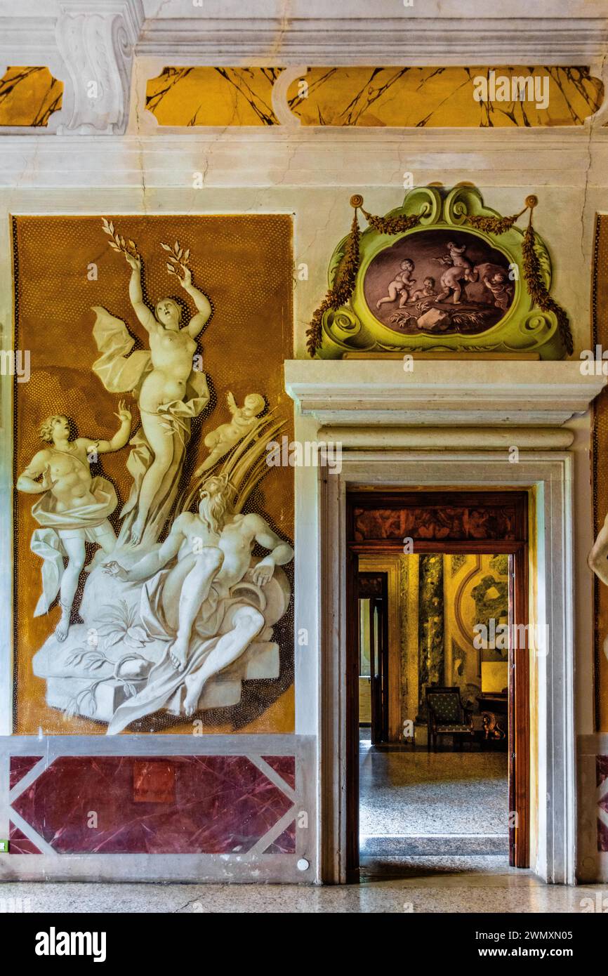 Louis Dorigny, pairs of mythological figures in the Sala di Flora, 17th ...