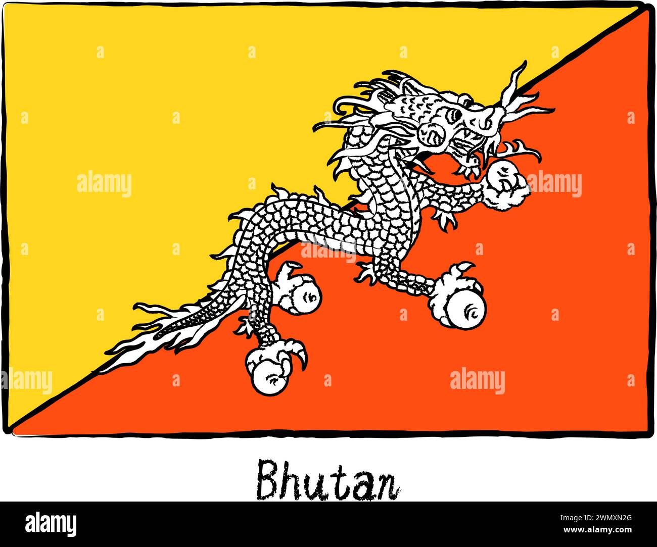 Official vector flag bhutan hi-res stock photography and images - Alamy