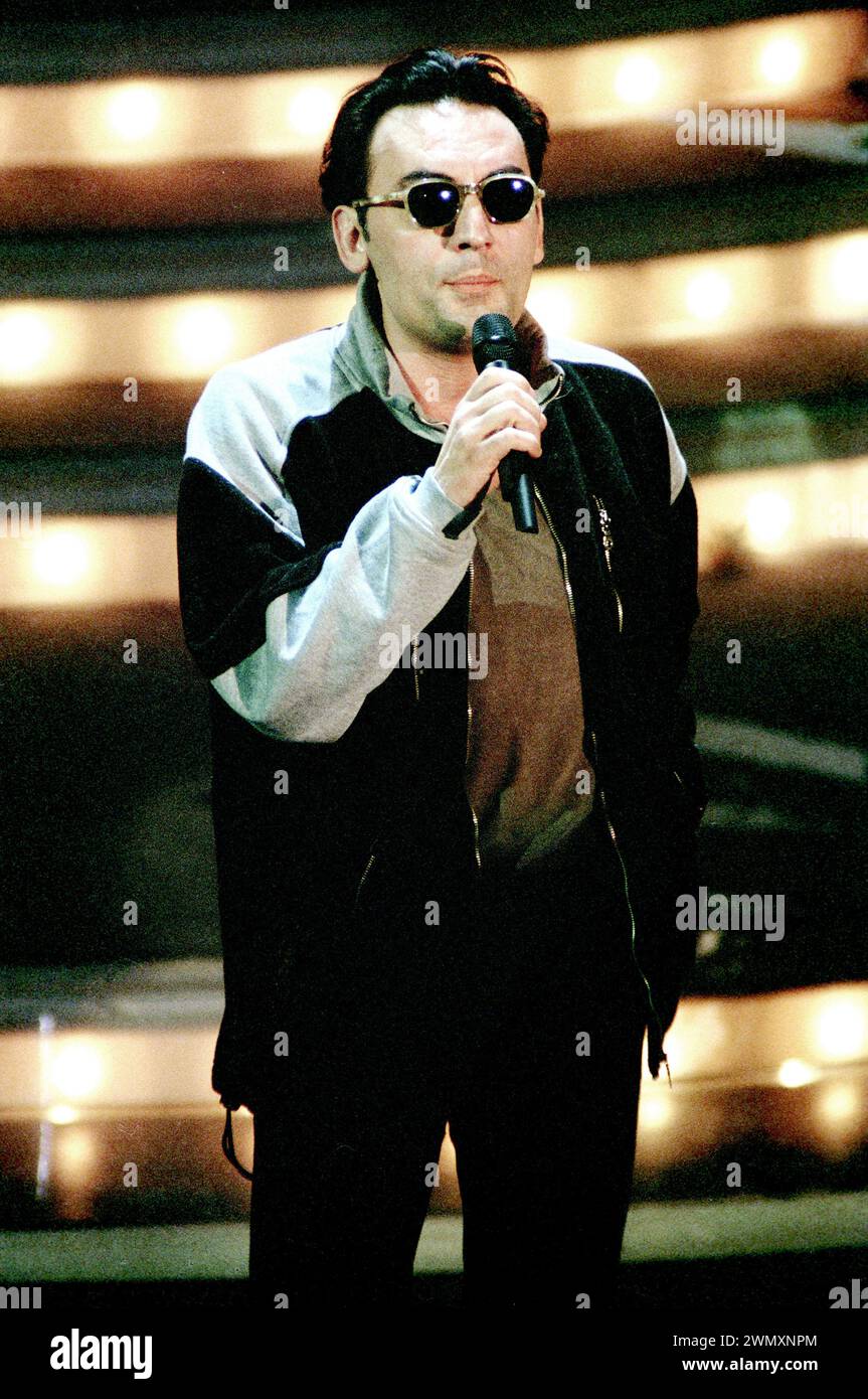 Sanremo Italy 22/02/1995: Pino Mango, Italian singer, during the ...