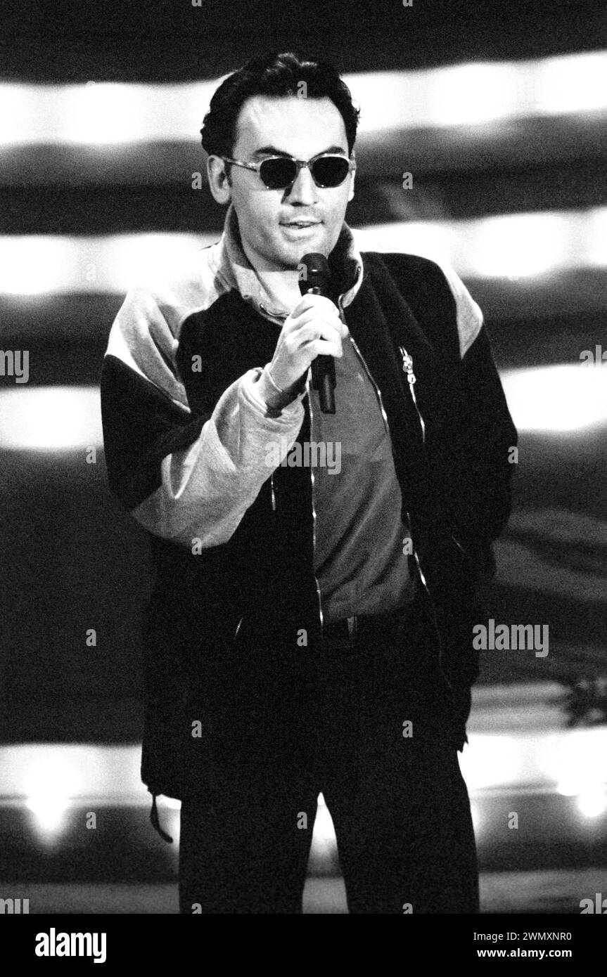Sanremo Italy 22/02/1995: Pino Mango, Italian singer, during the ...