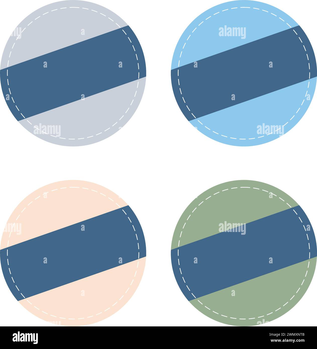 Colored circular banners with copy space for promotions on a white ...