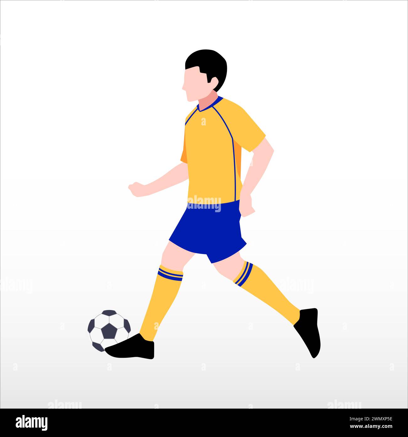 art illustration design concept of soccer player kick the ball Stock ...