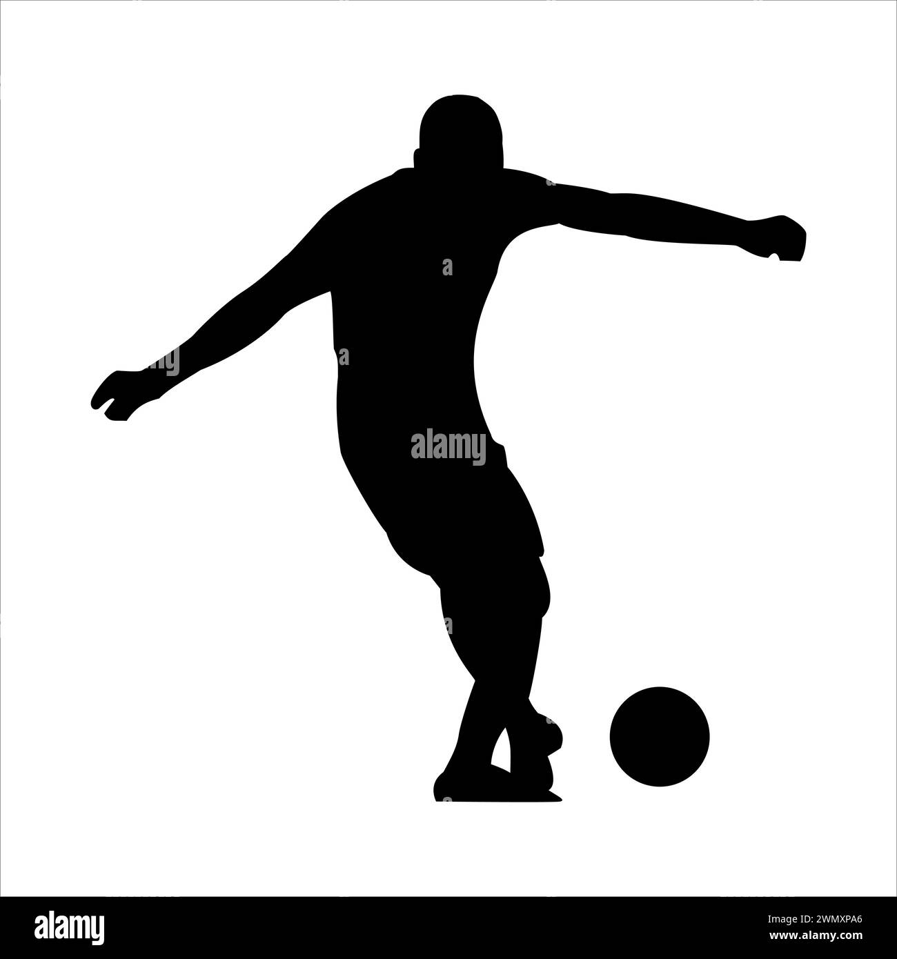 art illustration design concept of soccer player kick the ball Stock ...
