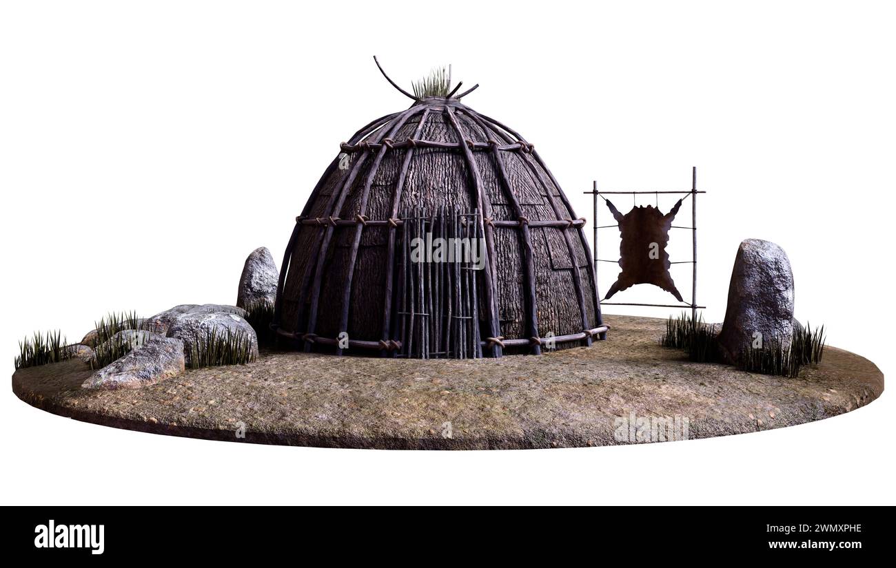 3D rendering of a fantasy hut isolated on white background Stock Photo ...