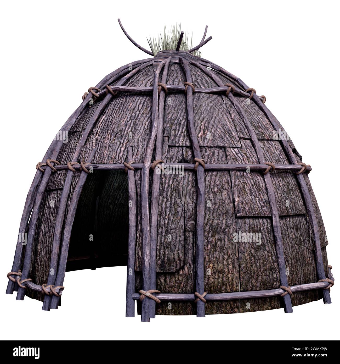 3D rendering of a fantasy hut isolated on white background Stock Photo ...