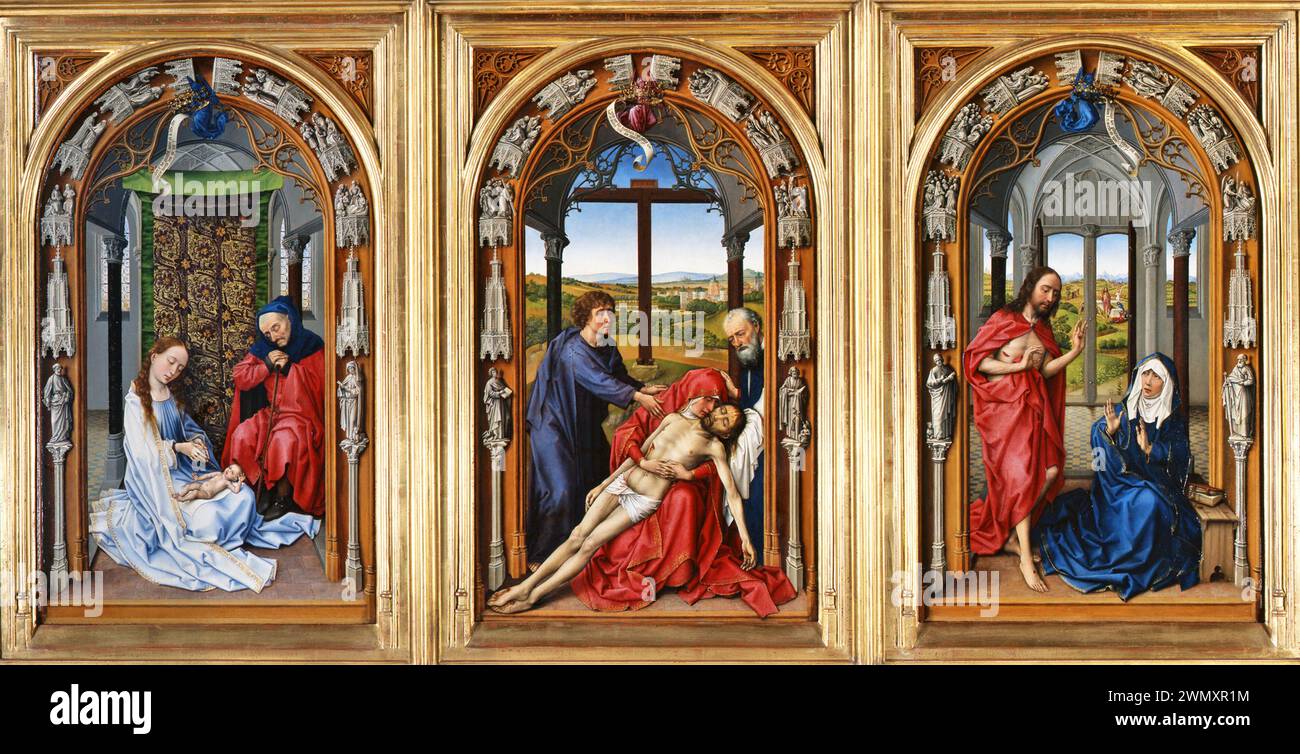 Rogier van der Weyden (1400-1464) – Altar of the Virgin – Holy Family, Lamentation of Christ ...