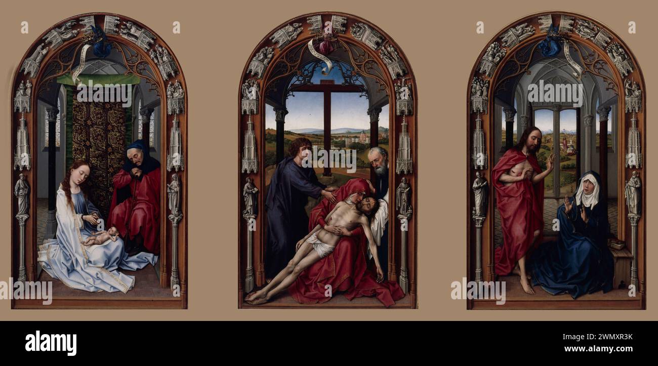 Rogier van der Weyden (1400-1464) – Altar of the Virgin – Holy Family, Lamentation of Christ ...