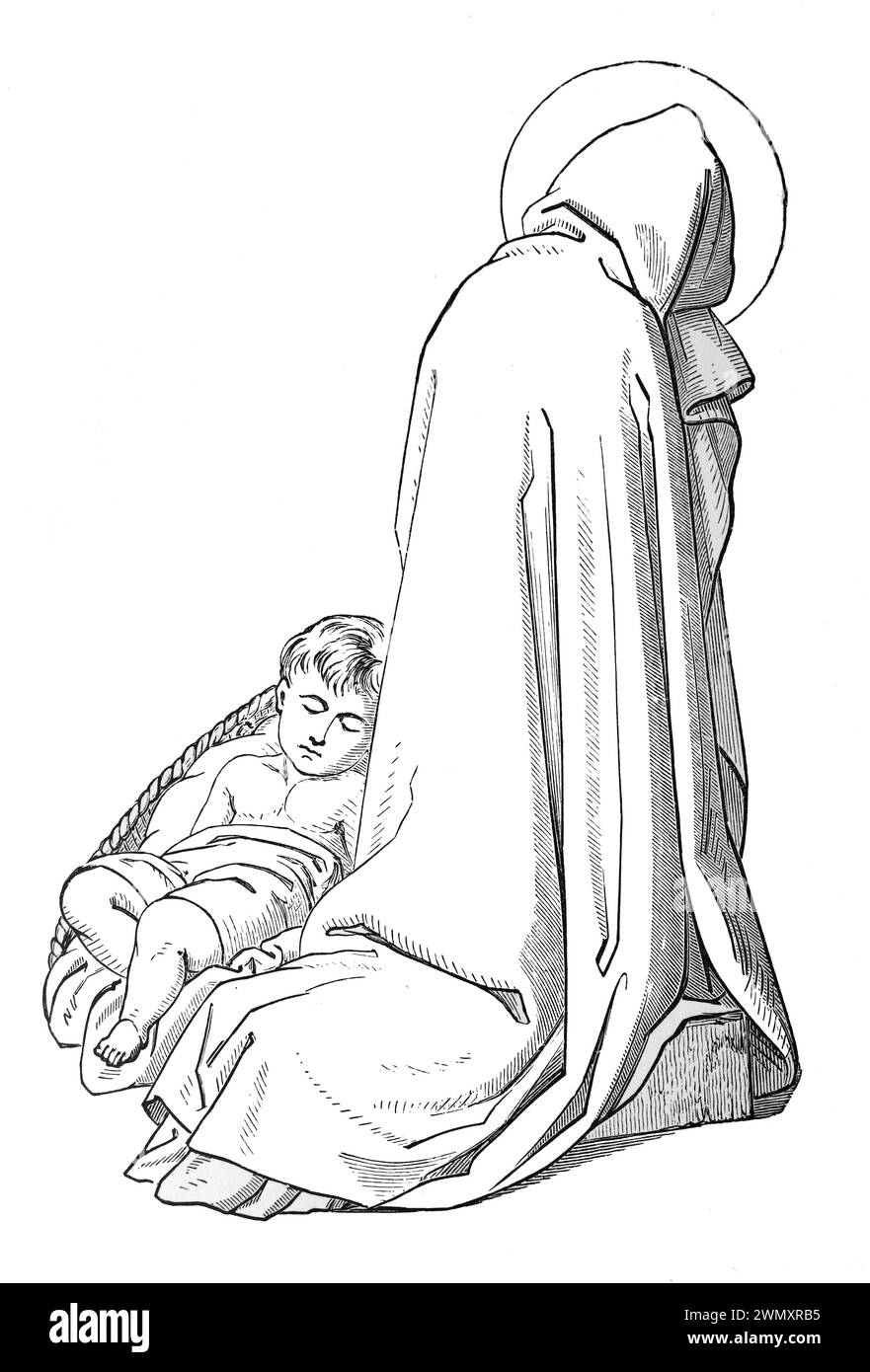 Line Drawing: St Marina. Engraving from Lives of the Saints by the ...