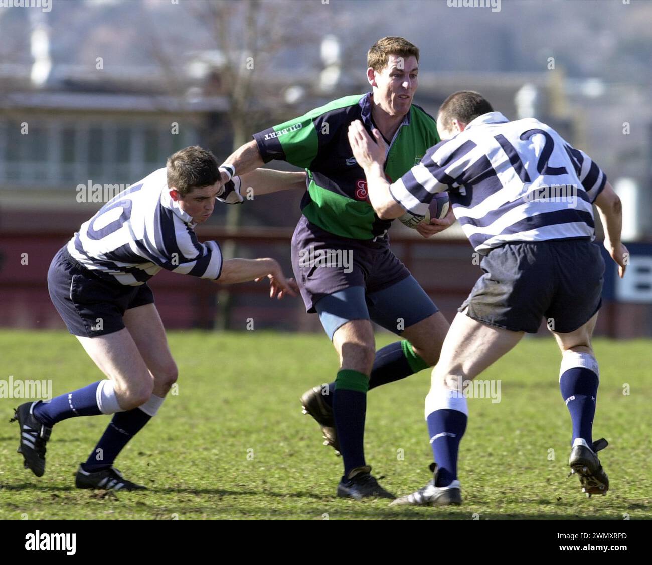 BOROUGHMUIR V HERIOTS, 31/3/01, CUP SEMI FINAL. Muirs Derek Stark looks ...