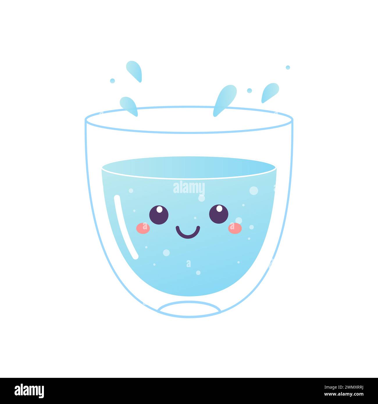 Glass water flat color Cut Out Stock Images & Pictures - Alamy