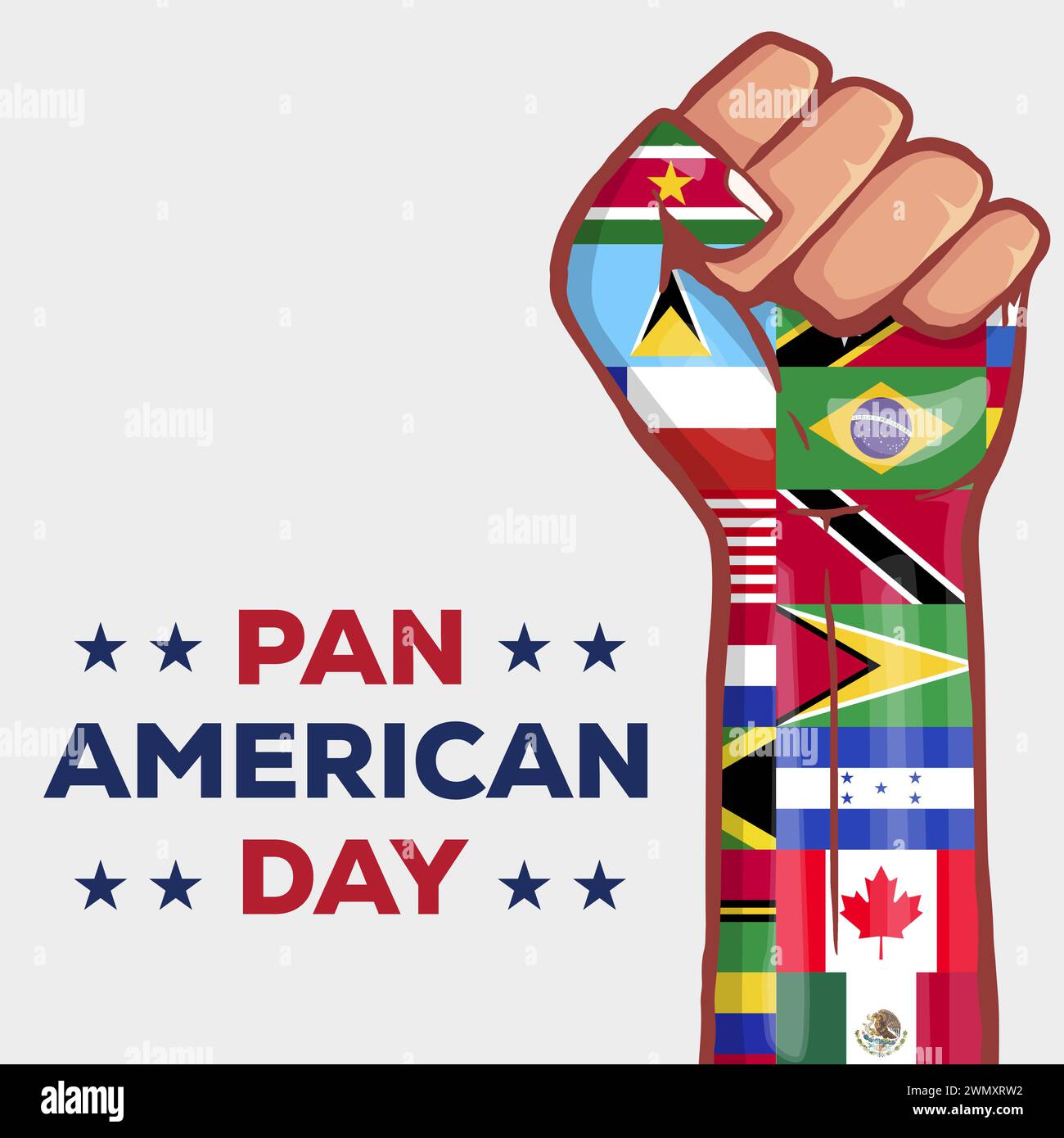 pan american day illustration vector design in flat style Stock Vector ...