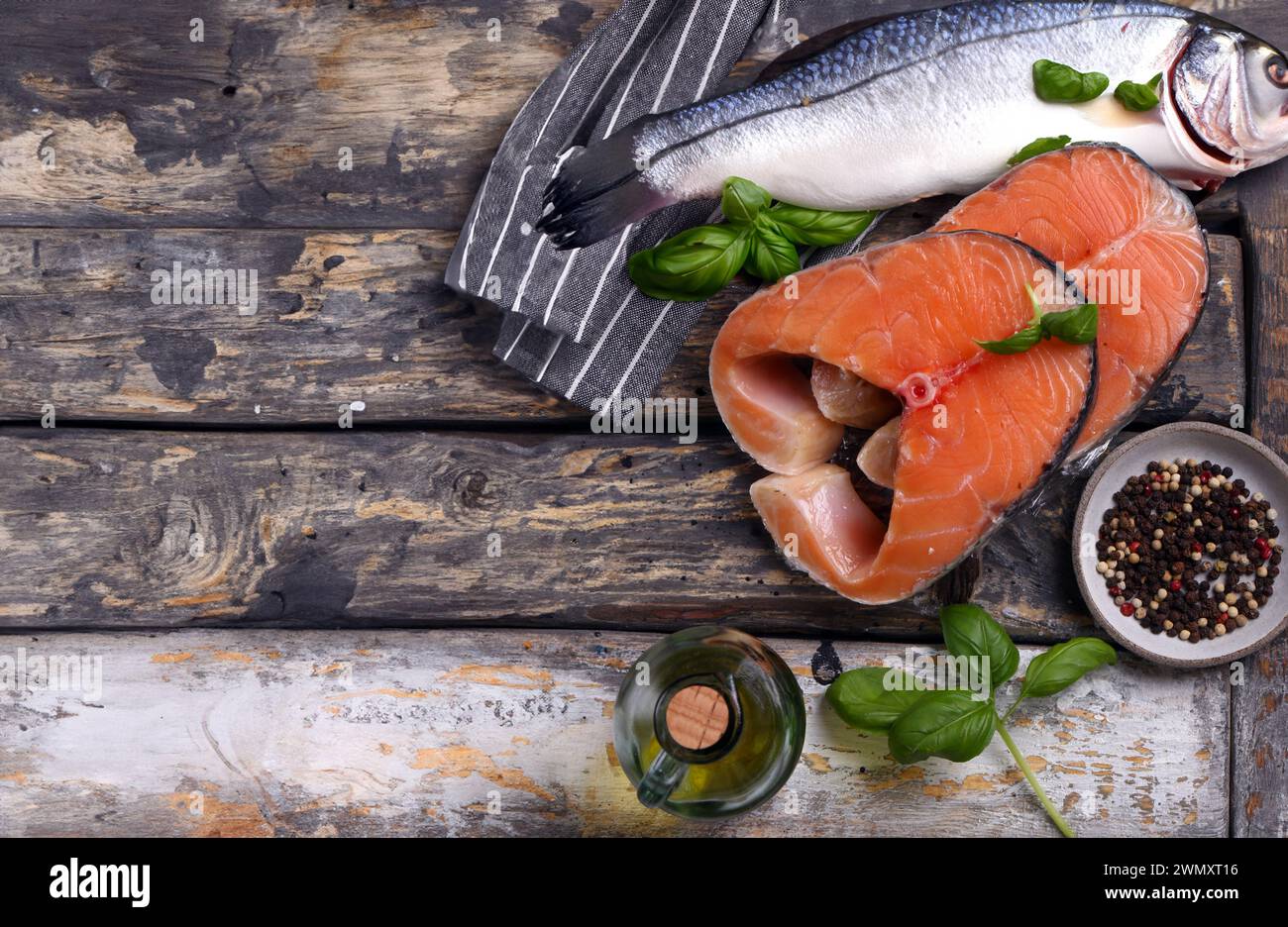 fresh raw red fish salmon trout for healthy eating Stock Photo - Alamy
