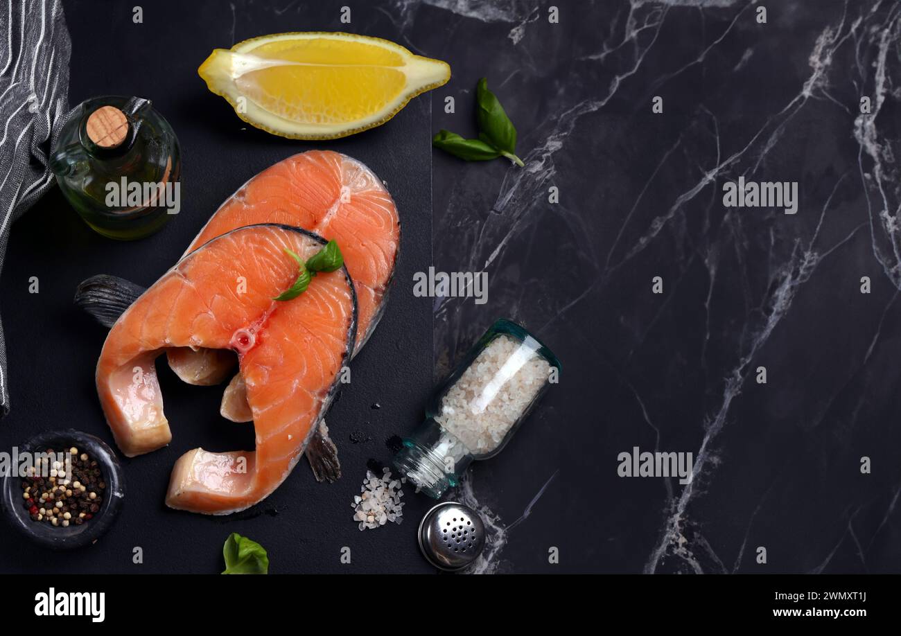 fresh raw red fish salmon trout for healthy eating Stock Photo - Alamy