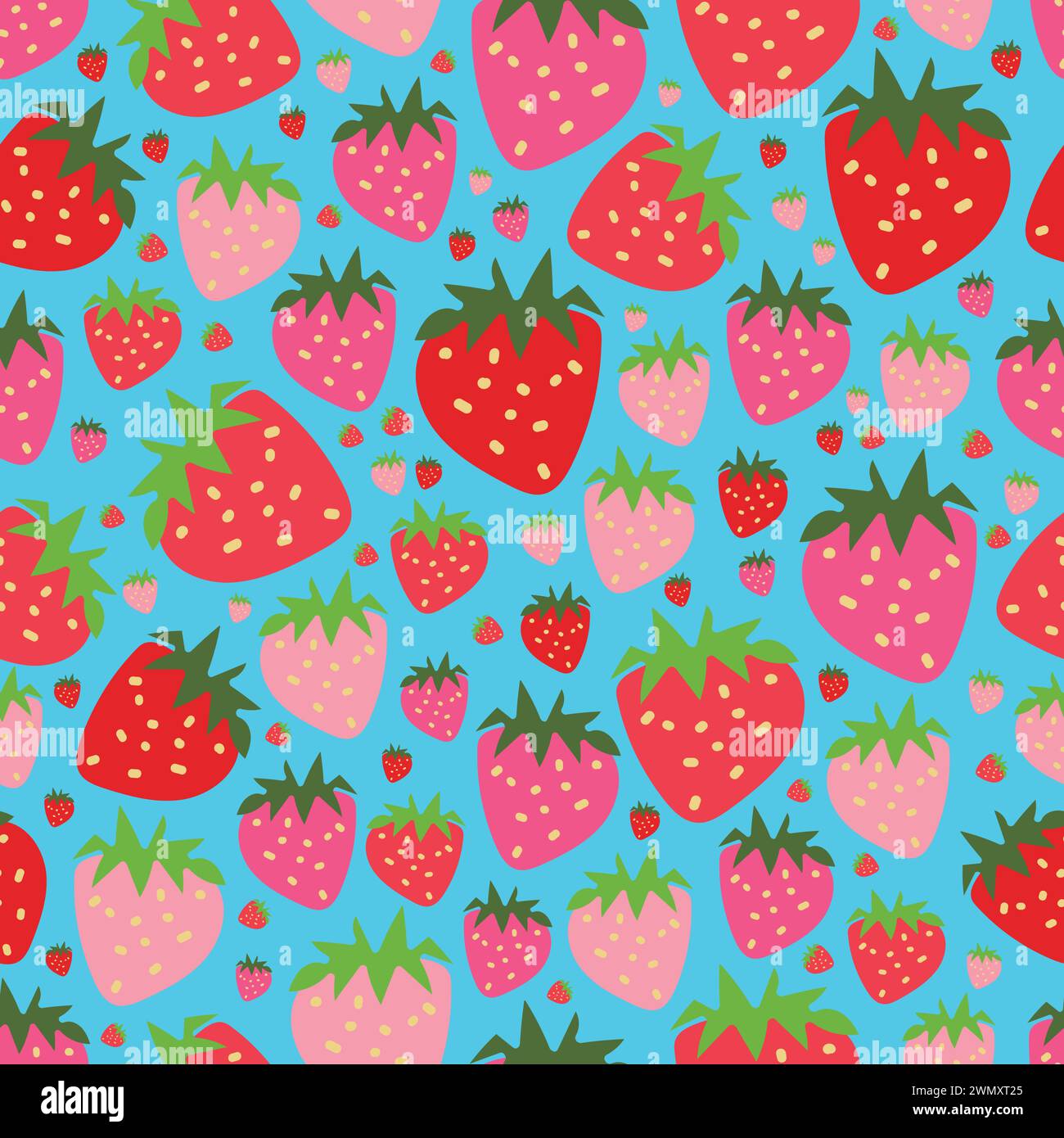 vector hand drawn strawberries seamless pattern perfect Stock Vector Image & Art - Alamy