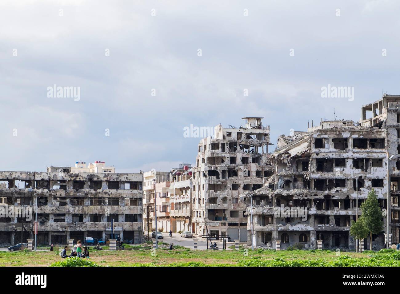 Syria, Homs, buildings destroyed by bombing Stock Photo - Alamy