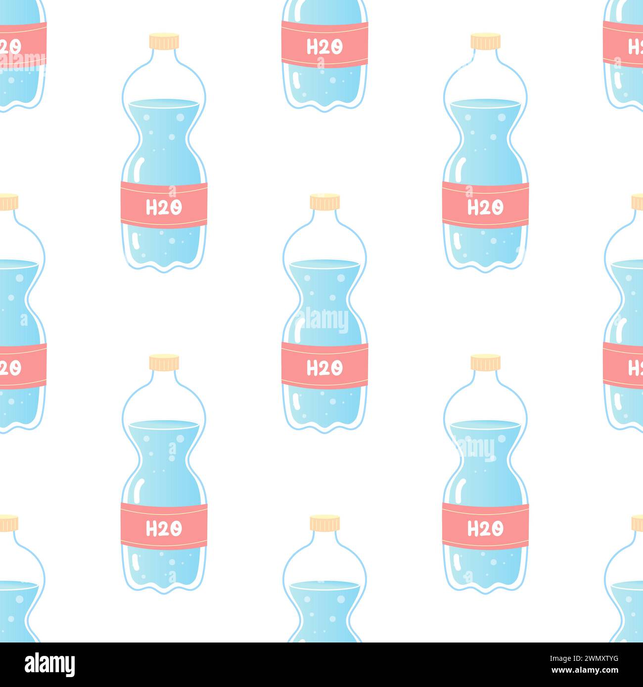 Water seamless pattern, soda, drink, bottle, can, h2o vector Stock ...