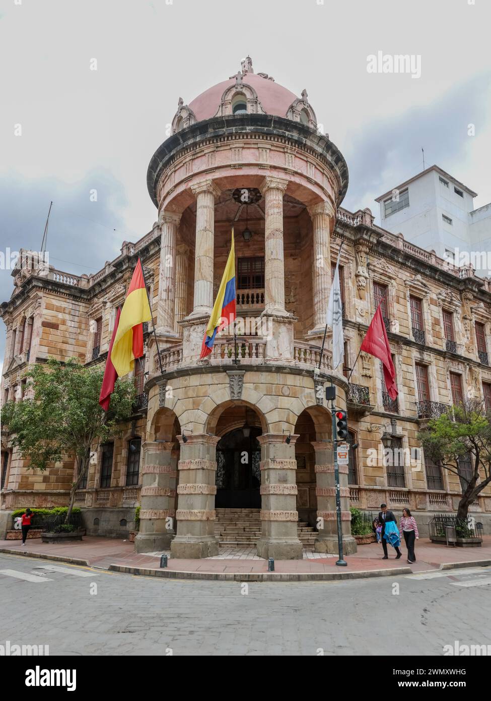 Cuenca, Ecuador - April 01, 2023: Cuenca city Hall is a three storeys ...