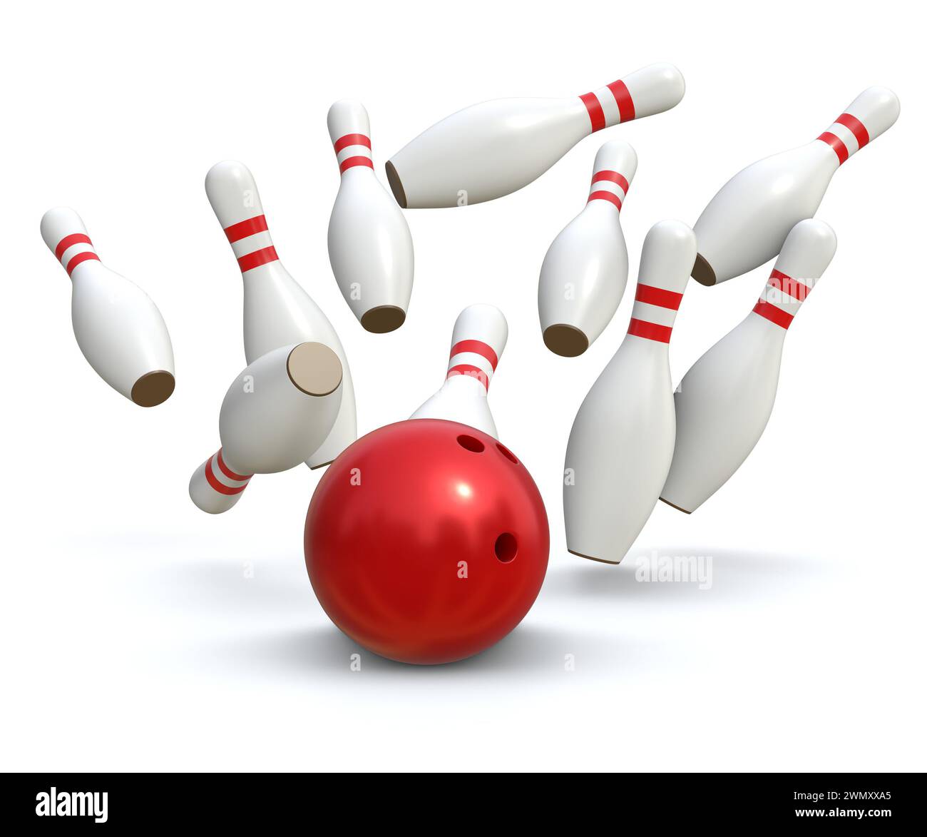 Bowling Pin and Ball , This is a 3d rendered computer generated image ...