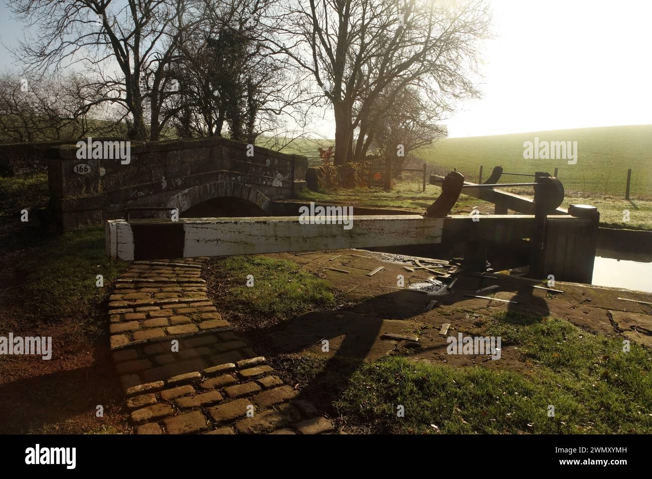 Bridge no. 166 at Plantation Lock no.40 over the Leeds-Liverpool canal ...