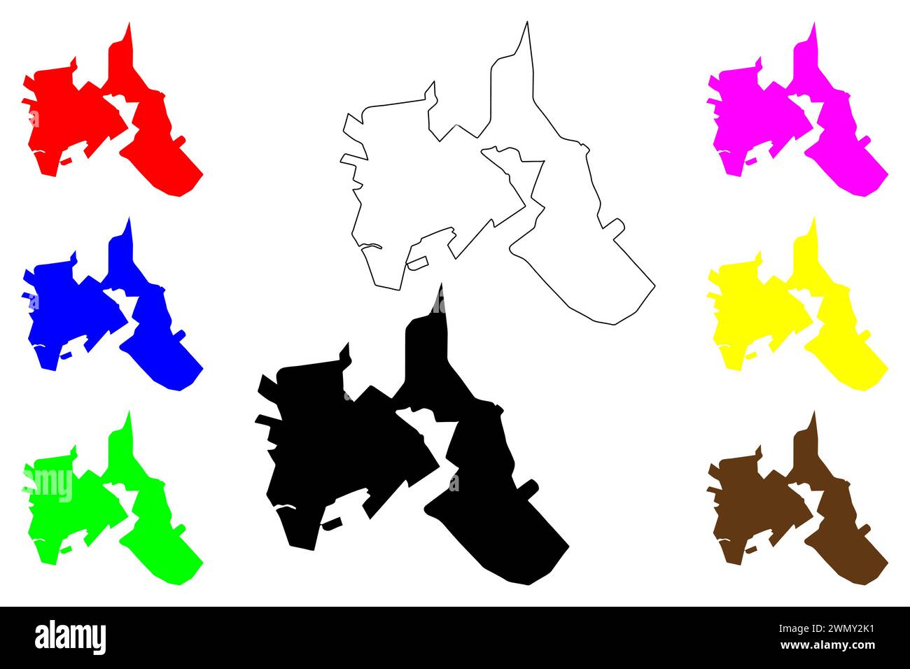 Cambe city (Federative Republic of Brazil, Paraná state) map vector ...