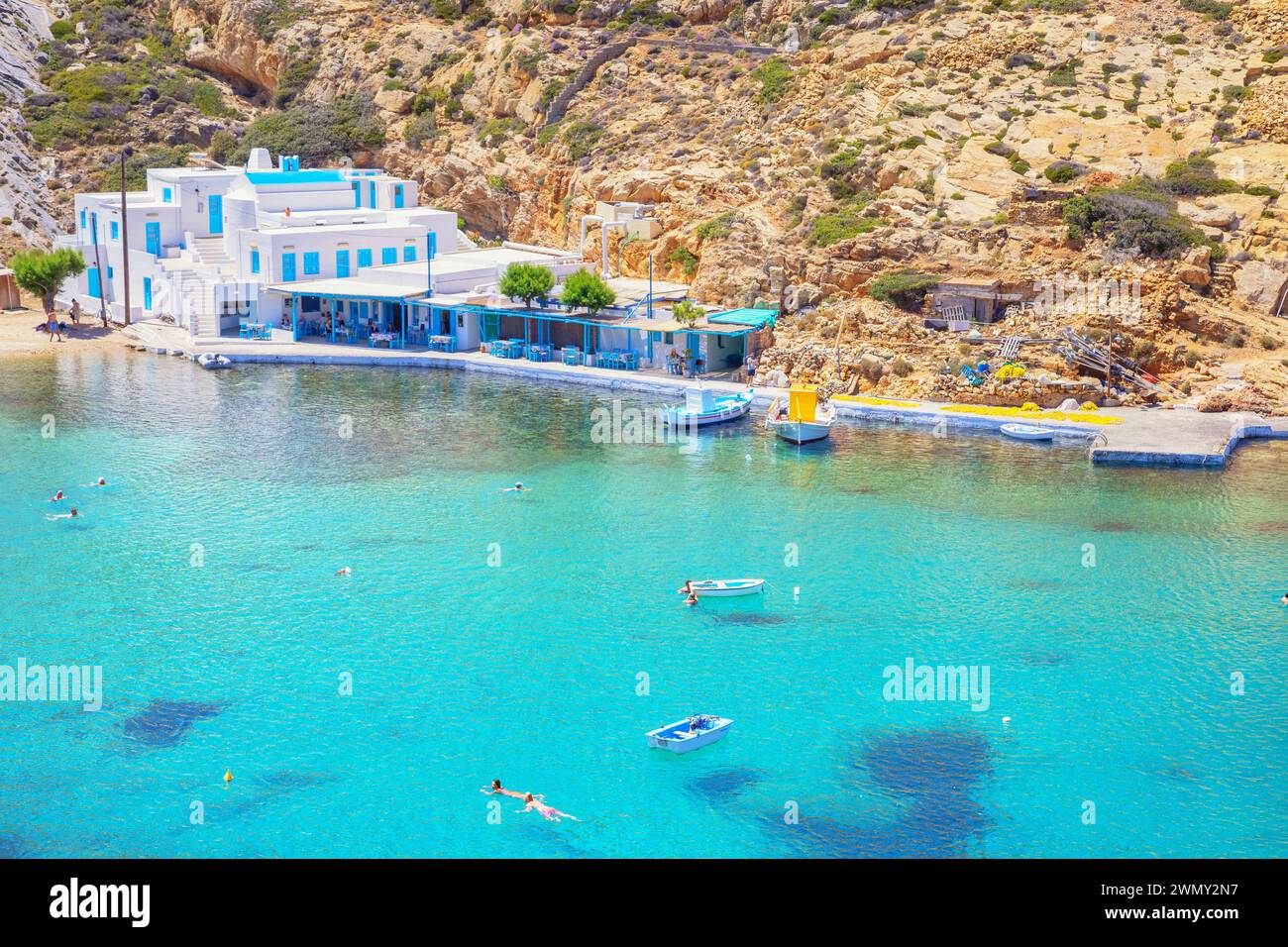 Greece, Dodecanese islands, Sifnos island, Heronissos fishing village ...