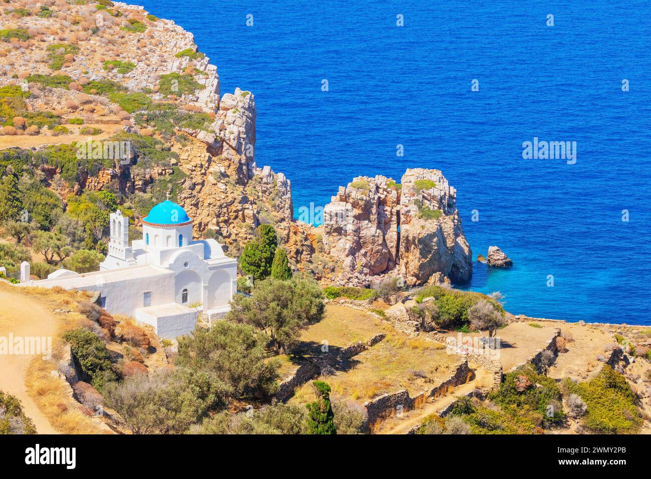 Greece, Dodecanese islands, island of Sifnos, Monastery of Panagia ...