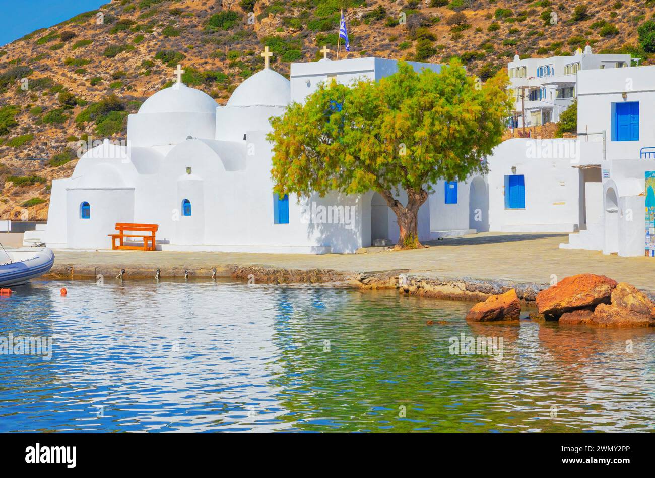 Greece, Dodecanese islands, island of Sifnos, Monastery of Taxiarchs ...