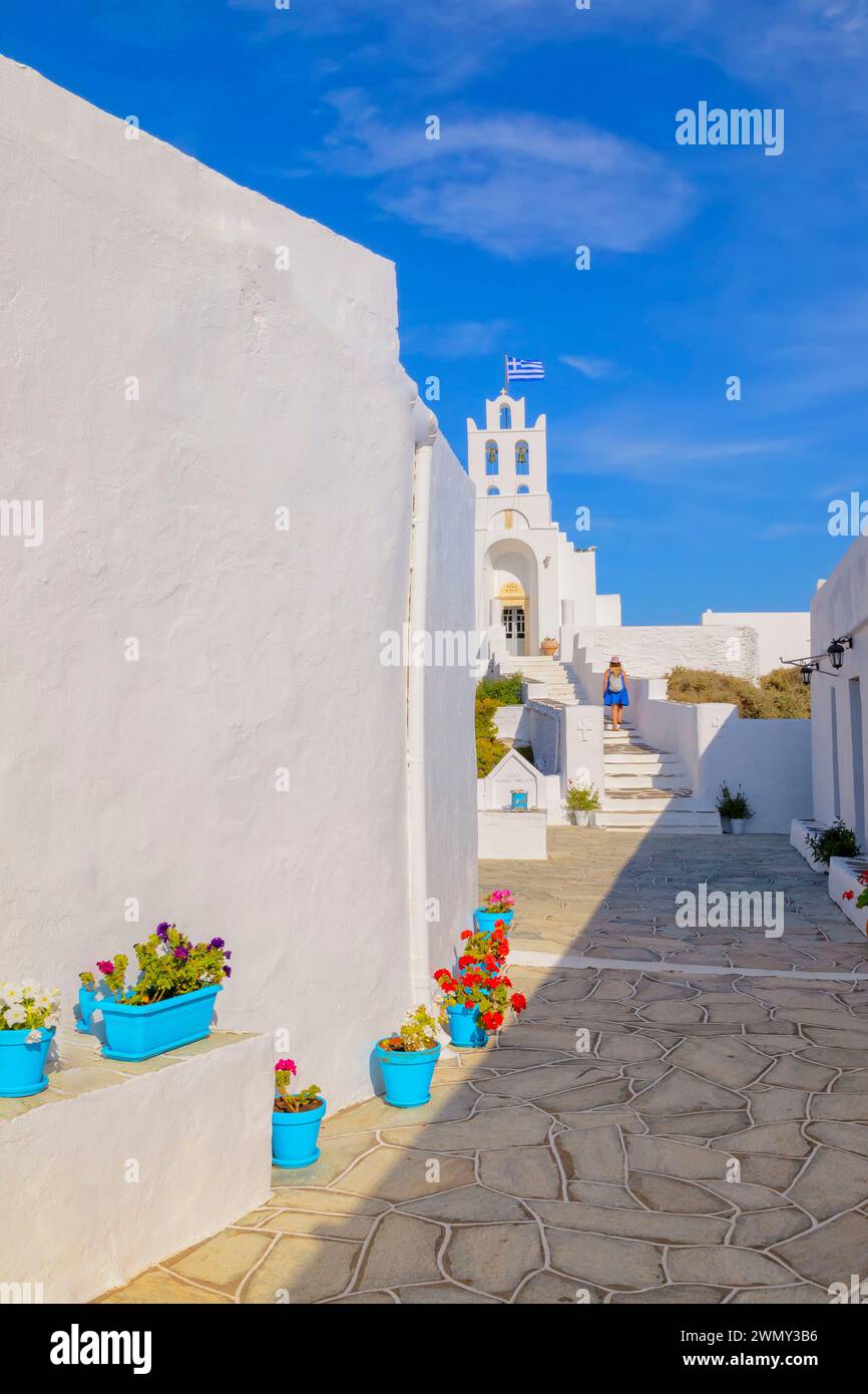 Greece, Dodecanese islands, Sifnos island, Chrisopigi Monastery Stock ...