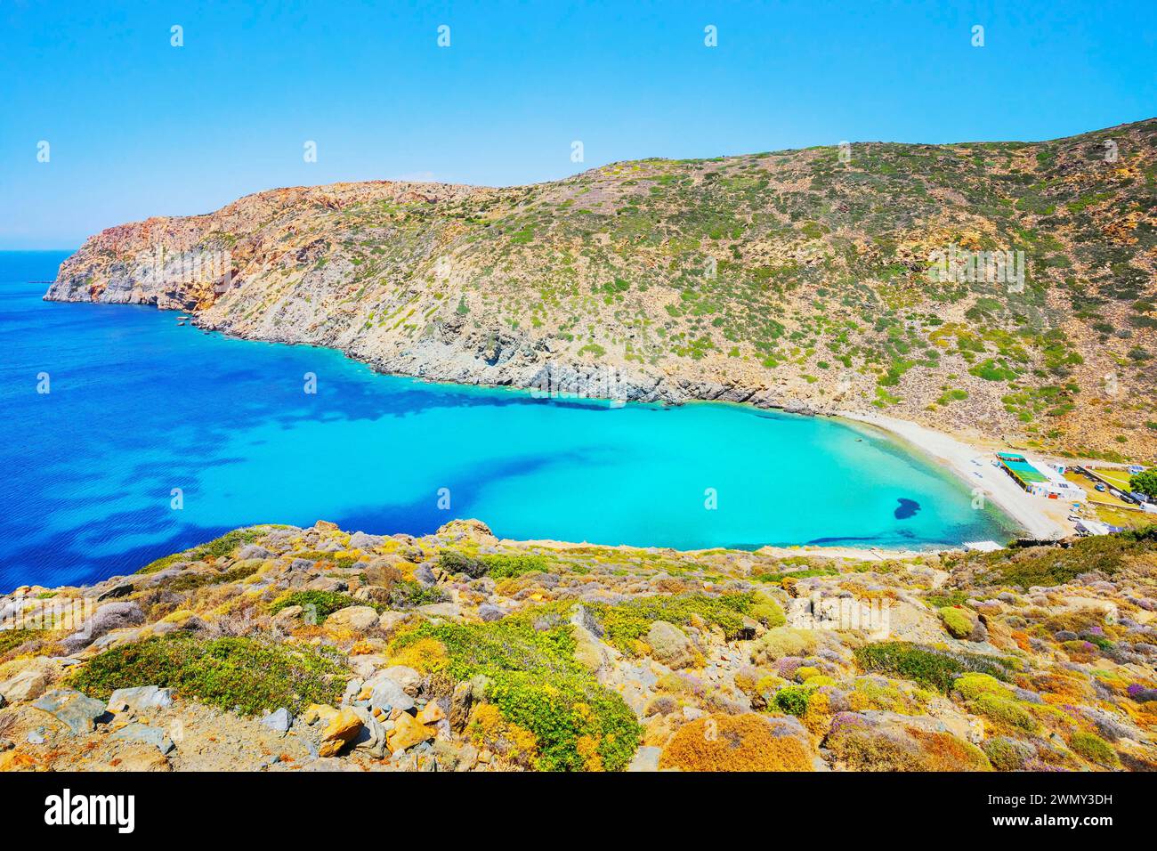 Greece, Dodecanese Islands, Sifnos Island, Vroulidia Beach Stock Photo ...