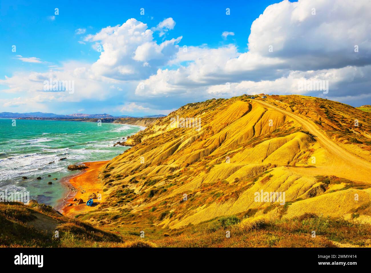 Italy, Sicily, Agrigento, Punta Bianca Nature Reserve, Palma di ...