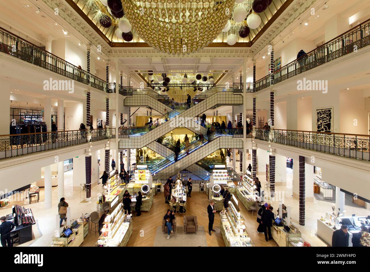 France, Paris, the Bon Marche department store during Christmas Stock ...