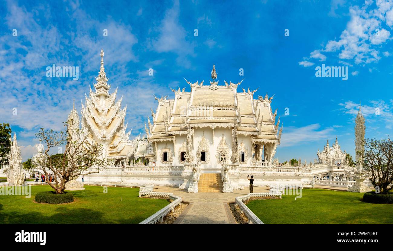 Thailand, Chiang Rai, Wat Rong Khum temple or white temple Stock Photo ...