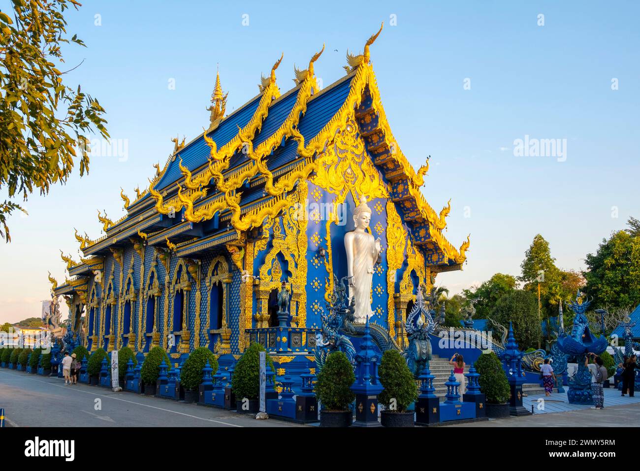 Thailand, Chiang Rai, Wat Rong Suea Ten temple or Blue temple Stock ...
