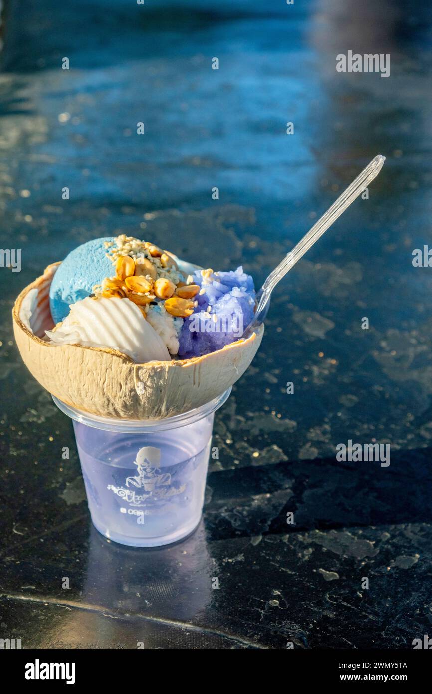 Thailand, Chiang Rai, Wat Rong Suea Ten temple or Blue temple, blue ...