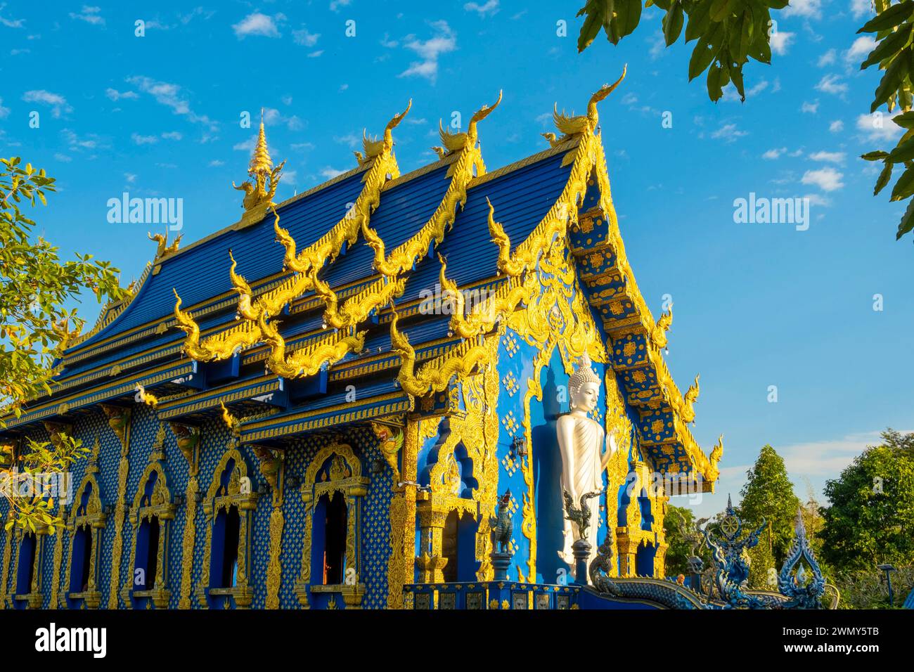 Thailand, Chiang Rai, Wat Rong Suea Ten temple or Blue temple Stock ...