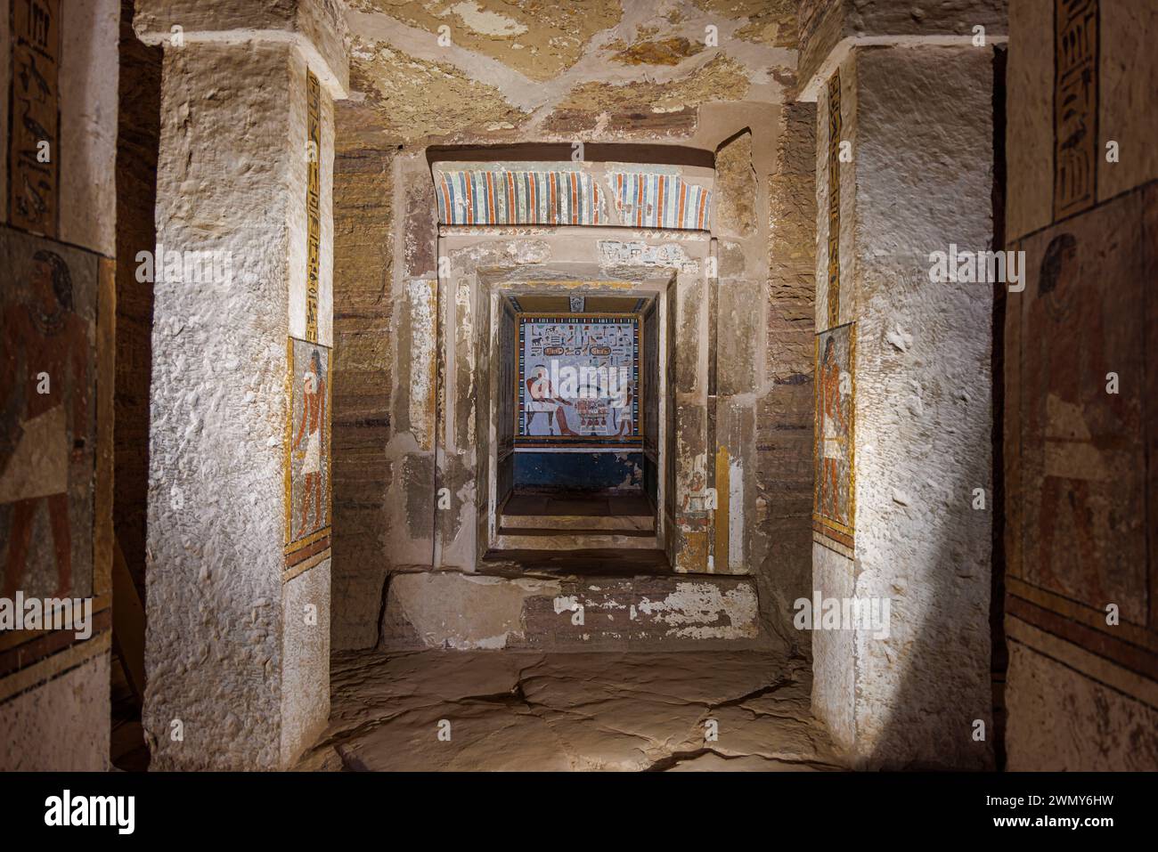 Egypt, Aswan, noble tombs, Sirenput II tomb Stock Photo - Alamy