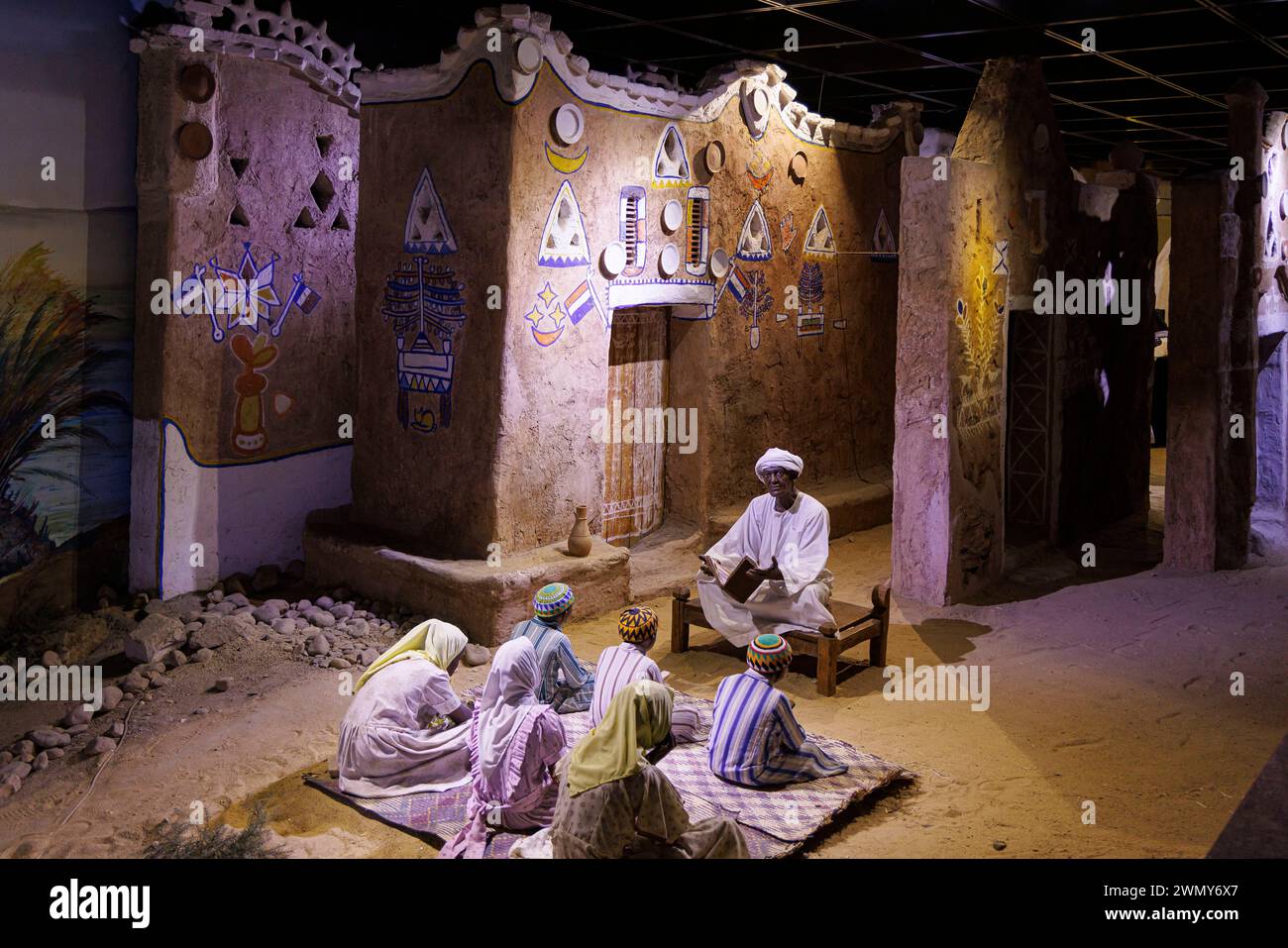 Egypt, Aswan, Nubian Museum, nubian village reconstitution Stock Photo ...