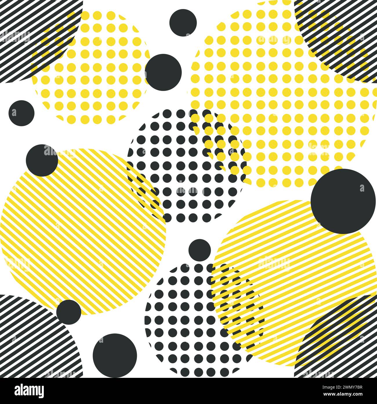 Green And Yellow Abstract Geometric Background With Circles Trendy