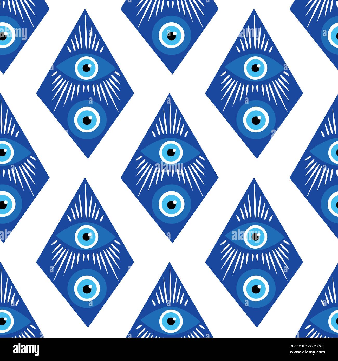 Evil eye magic seamless pattern. Symbol of protection, Turkish souvenir ...