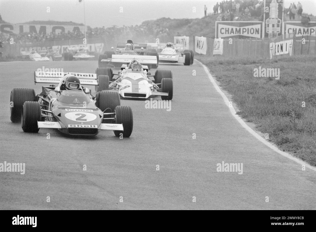 Formula 1 car race behind Black and White Stock Photos & Images - Alamy