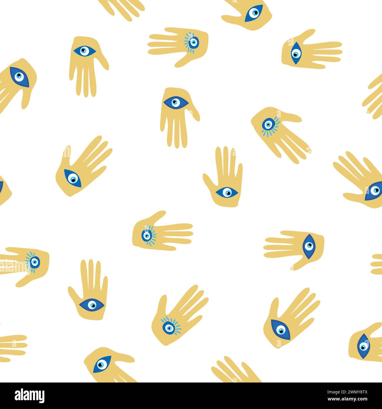 Hamsa eye, magical eye seamless pattern. Magic, witchcraft, occult ...