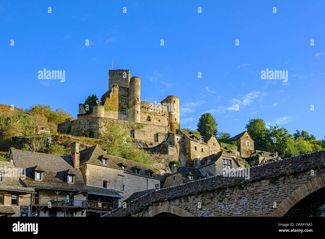 France, Aveyron, Belcastel, labelled one of the most beautiful villages ...