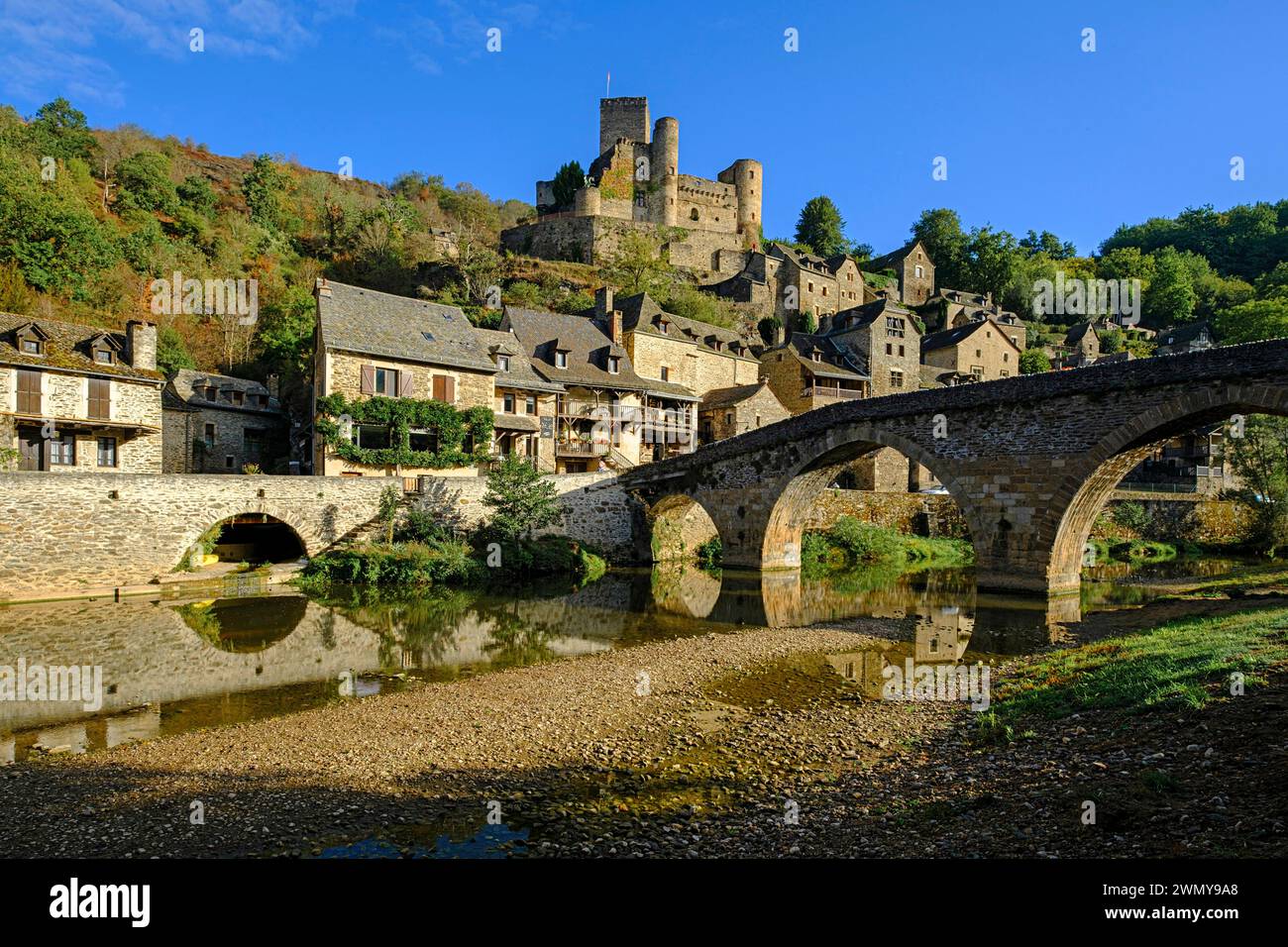 France, Aveyron, Belcastel, labelled one of the most beautiful villages ...